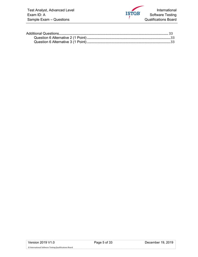 ISTQB Test Analyst Sample Question Paper | PDF