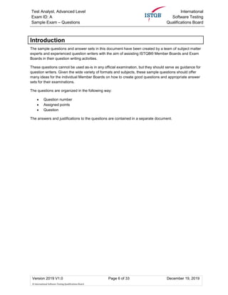 ISTQB Test Analyst Sample Question Paper | PDF