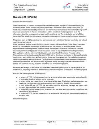 ISTQB Test Analyst Sample Question Paper | PDF