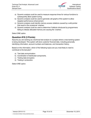 ISTQB Technical Test Analyst Sample Question Paper | PDF