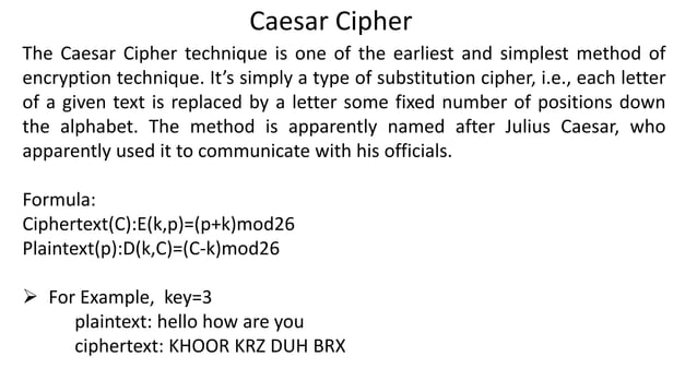 Symmetric Cipher Model, Substitution techniques, Transposition ...