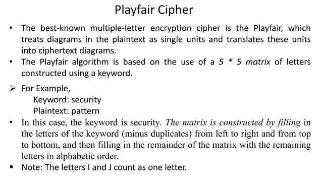 Symmetric Cipher Model, Substitution techniques, Transposition ...