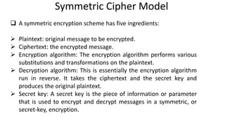 Symmetric Cipher Model, Substitution techniques, Transposition ...