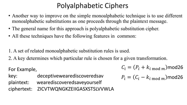 Symmetric Cipher Model, Substitution techniques, Transposition ...
