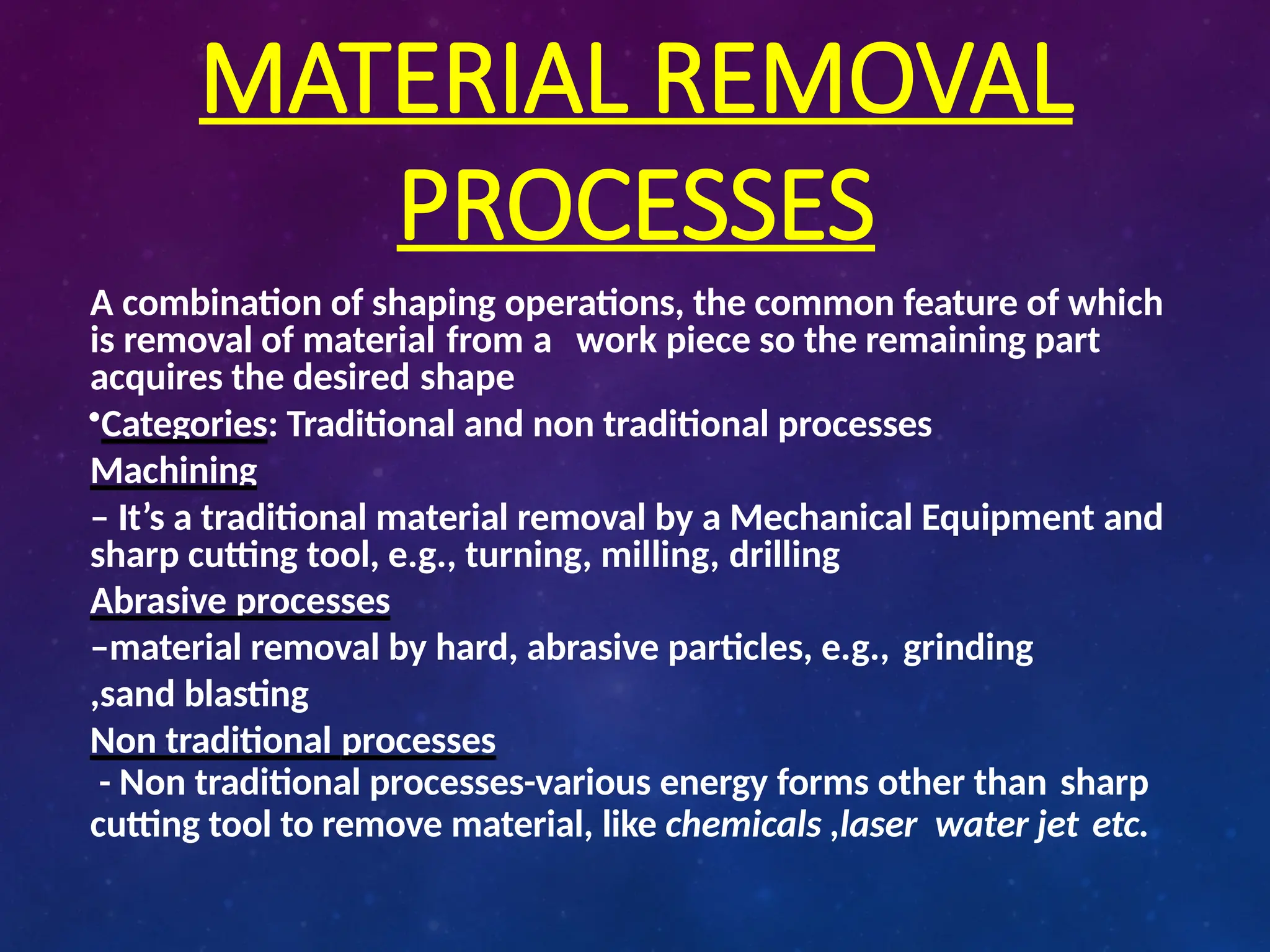 Classification of machining processes (PT) | PPT