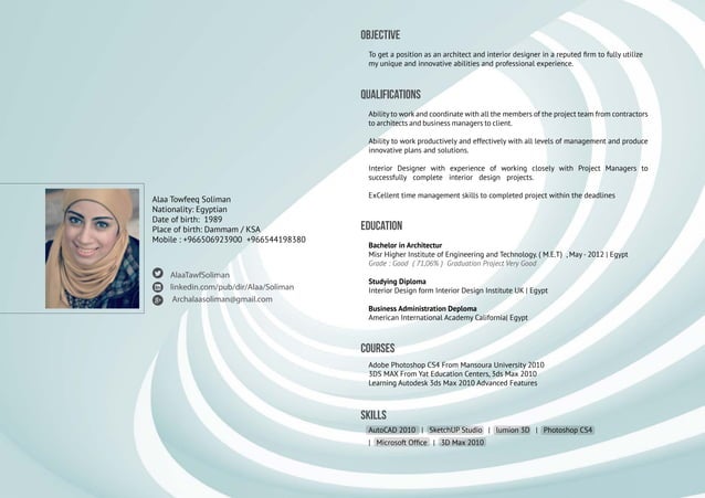 Alaa Tawfiq | Architect and Interior Designer | Portfolio 2014 | PPT