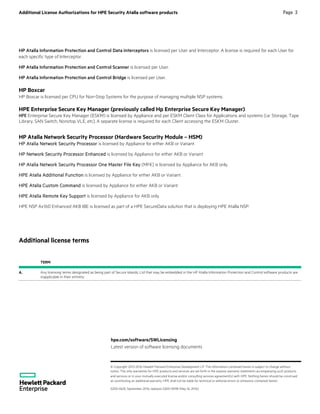 HPE - Additional license authorizations - Ala atalla sep2016_5200-0625 | PDF