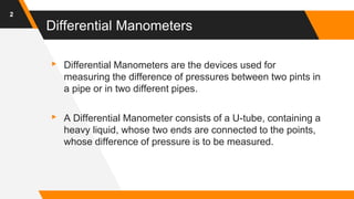 Differential Manometers History | PPTX | Chemistry | Science