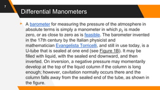 Differential Manometers History | PPTX | Chemistry | Science