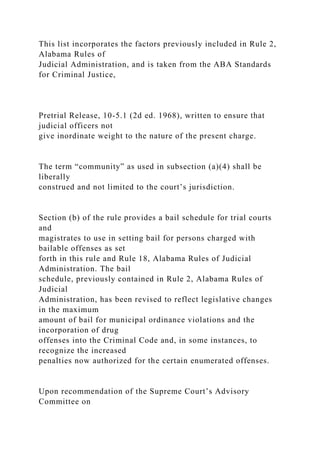 Alabama Rules of Criminal Procedure Rule 7. Release. .docx