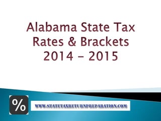 Alabama State Tax Rates 2015 | AL Tax Rates | PPTX | Personal Taxes ...