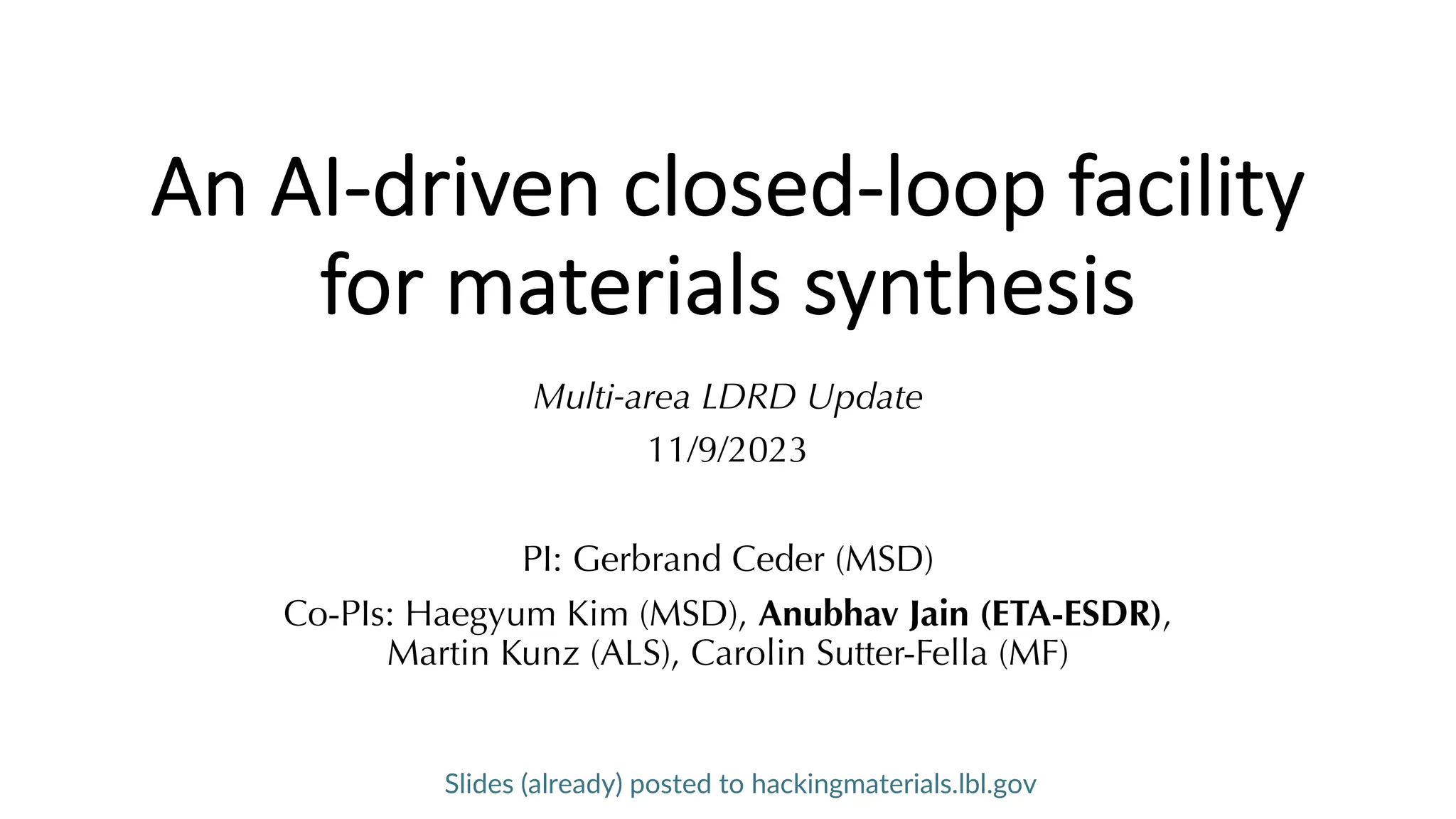 An AI-driven closed-loop facility for materials synthesis | PPT