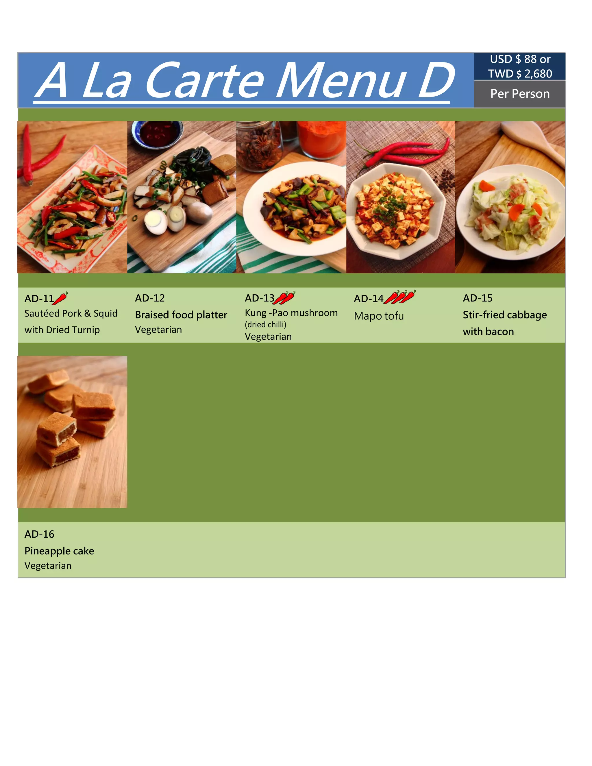 GOTUCOOK cooking class classic menu info | PDF