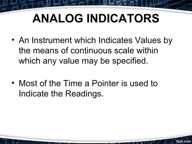 DIGITAL AND ANALOG INDICATORS | PPT | Physics | Science