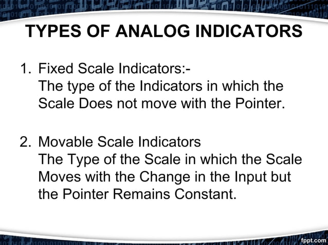 DIGITAL AND ANALOG INDICATORS | PPT | Physics | Science