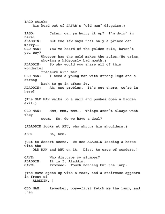 Aladdin script