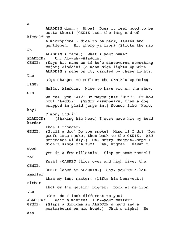 Aladdin script