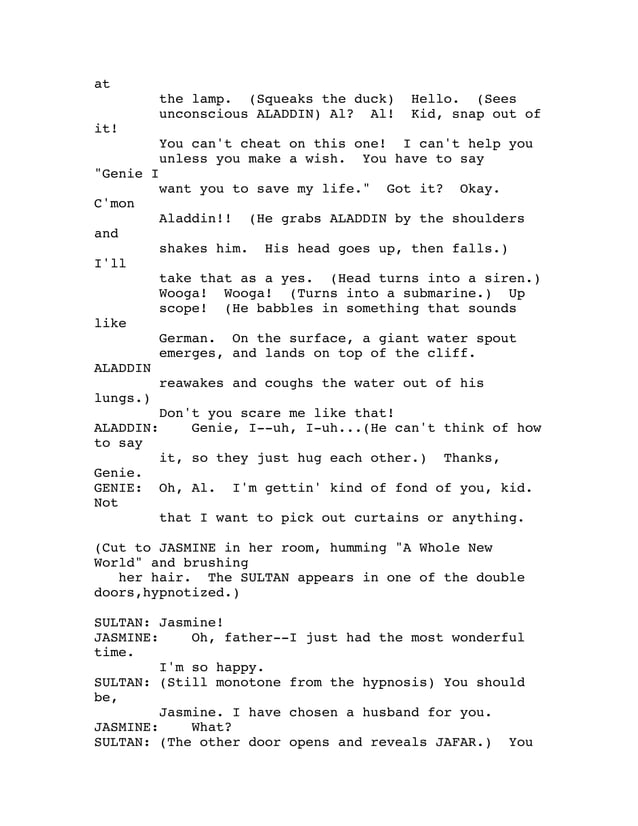 Aladdin script