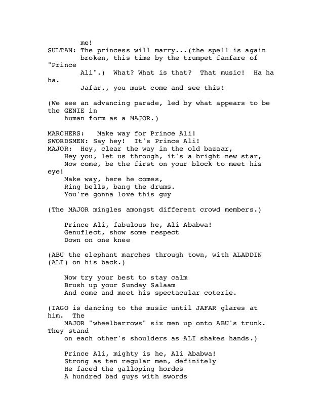 Aladdin script