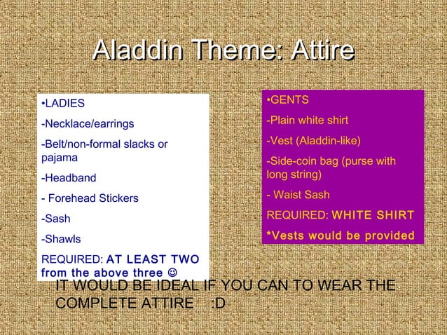 7F Mckinley Aladdin Theme | PPT