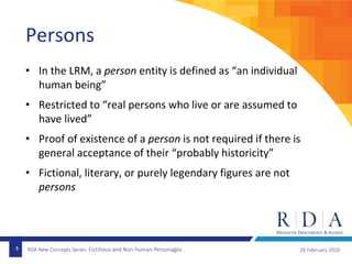 New Concepts: Fictitious and Non-human Personages (February 2020) | PPTX