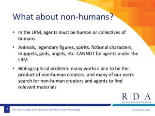 New Concepts: Fictitious and Non-human Personages (February 2020) | PPTX