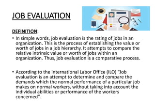Ala ie job evaluation and insentives | PPTX