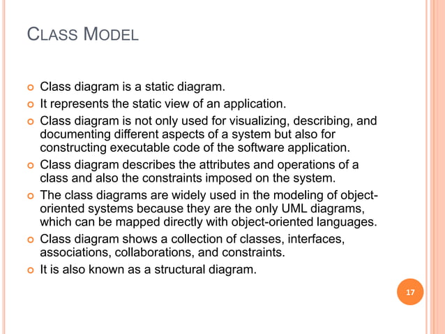 Introduction to Object orientation , Modeling as a Design Technique Modeling Concepts ...