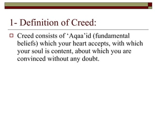 Al Akaid.Creed | PPT | Islam | Religion & Spirituality