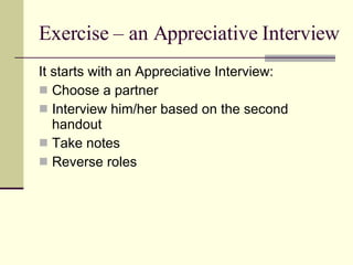 And Now for the Good News: Appreciative Inquiry | PPT