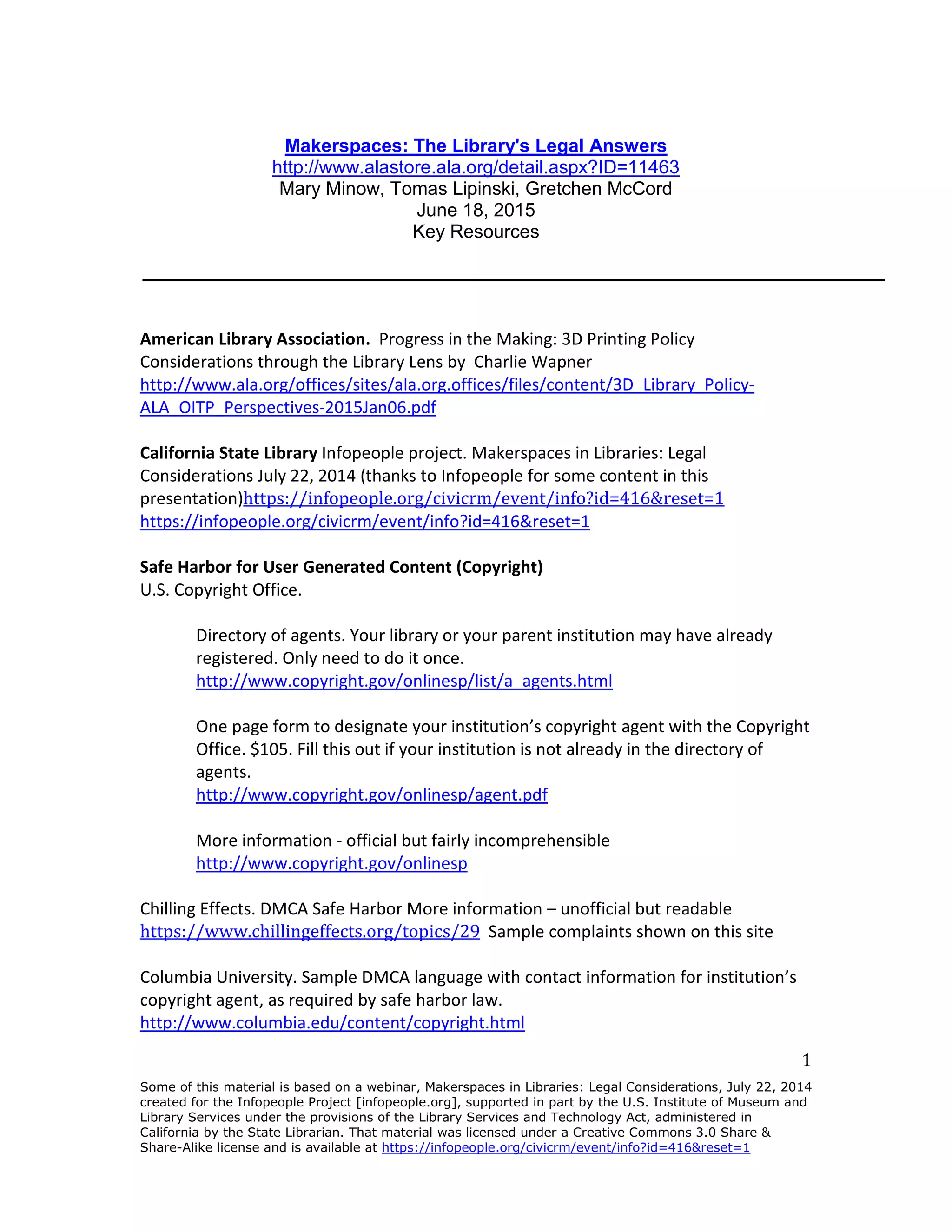 Makerspaces Workshop Handout | PDF