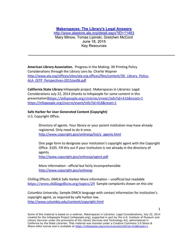 Makerspaces Workshop Handout | PDF