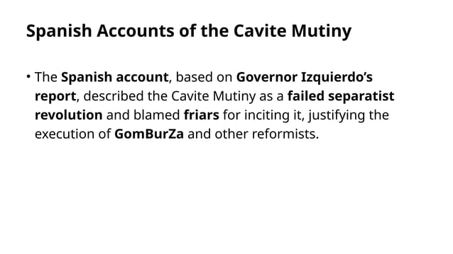 Cavity mutiny Filipino Resistance: 1872, Cavite Mutiny: Seeds of ...