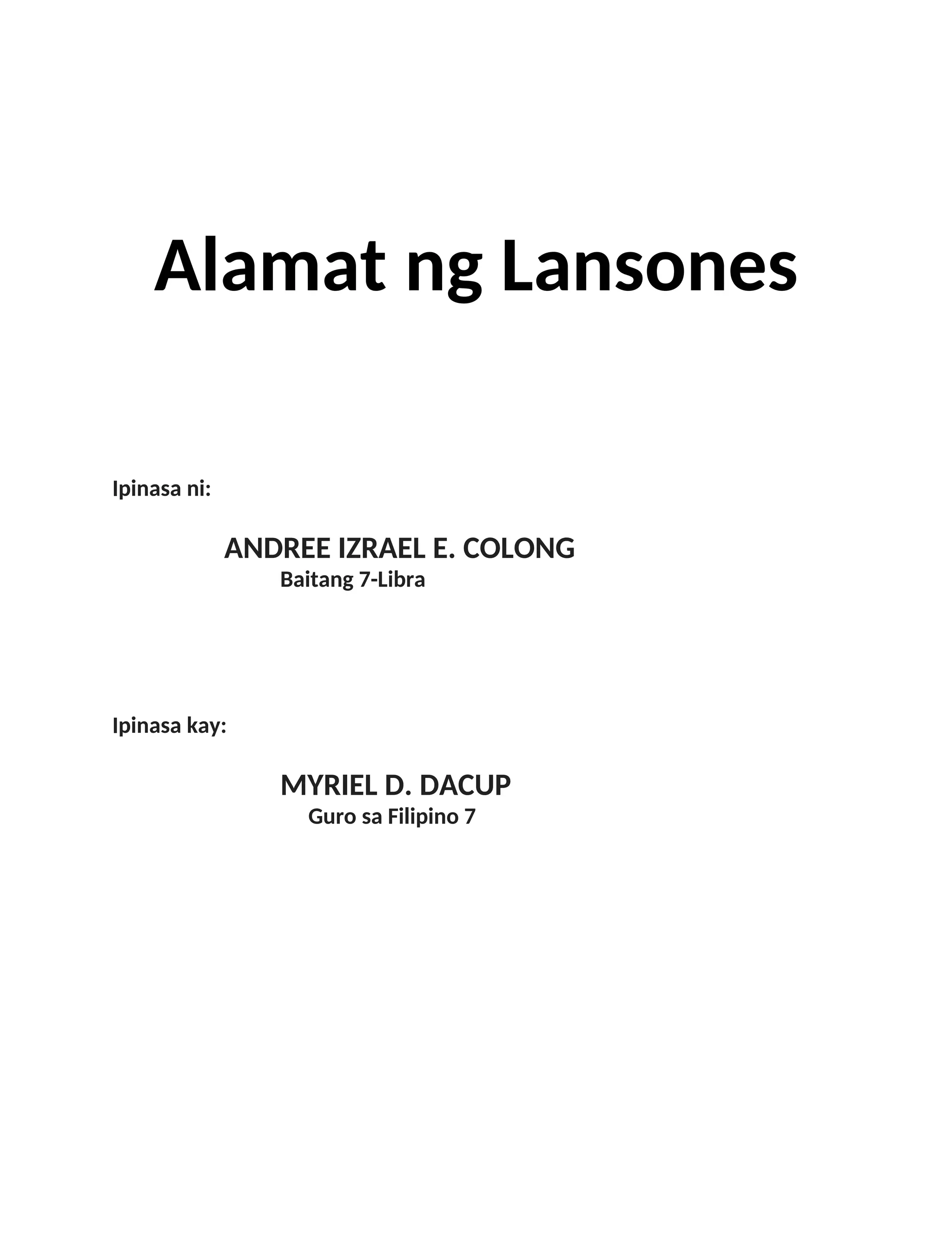 Alamat ng Lansones BY: ANDREERAELCOLS.docx