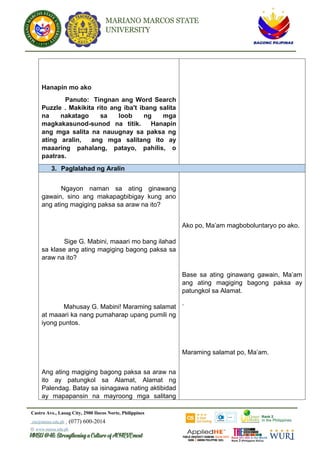 Alamat ng Palendag Final.docxaksmal;xmaLSK;ADKAlsa;asaS | PDF