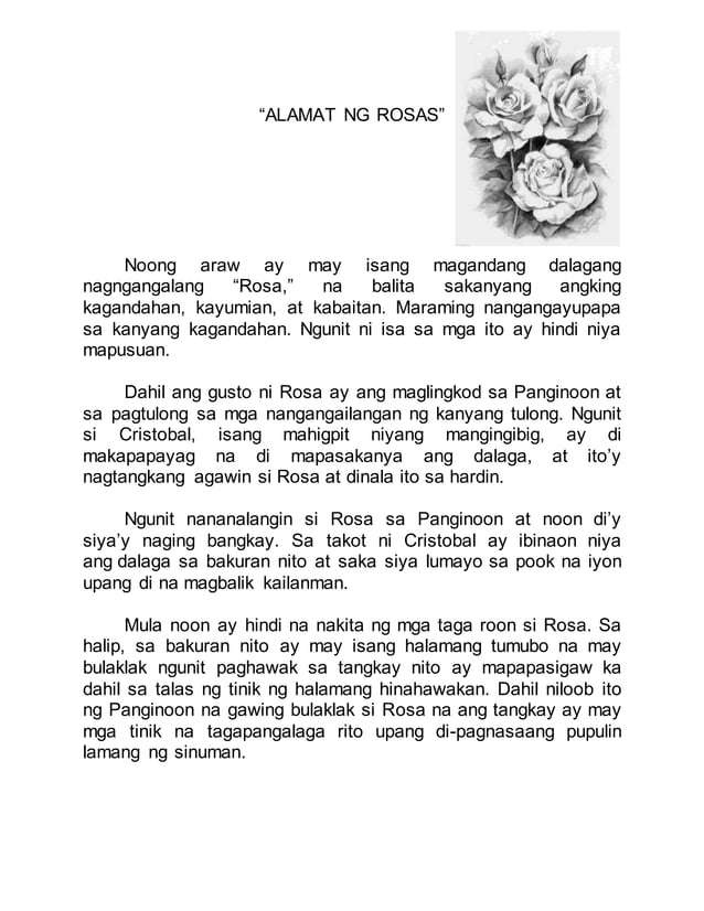 Alamat ng rosas | PDF