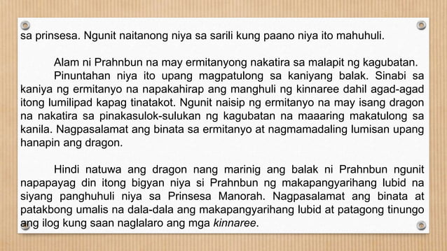 Alamat ni Prinsesa Manorrah(powerpoint) | PPTX