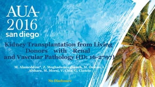 Kidney Transplantation from Living Donors with Renal and Vascular ...