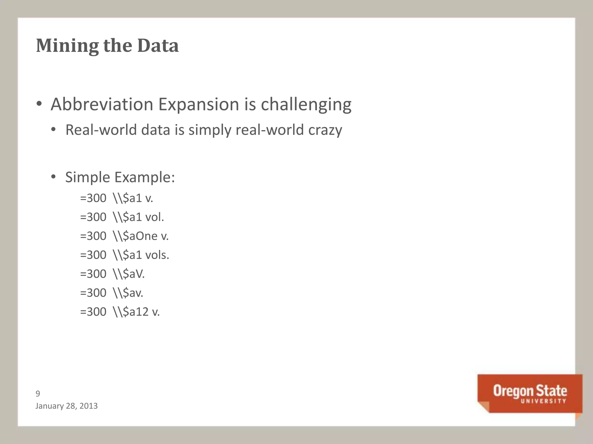 Dragging old data forward: finding yourself an RDA Helper | PPT