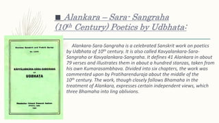 Alamkara school-Bhamaha,Udbhata & Rudrata.. | PPTX