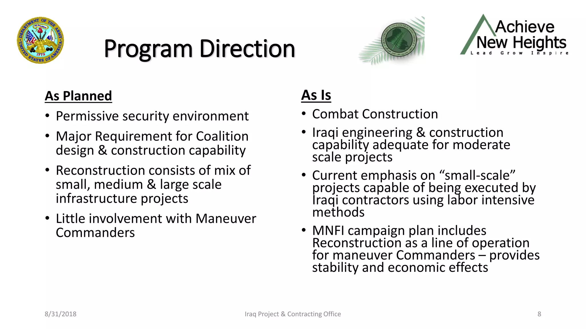 Iraq Reconstruction 2004, Challenges Through Stories | PPT