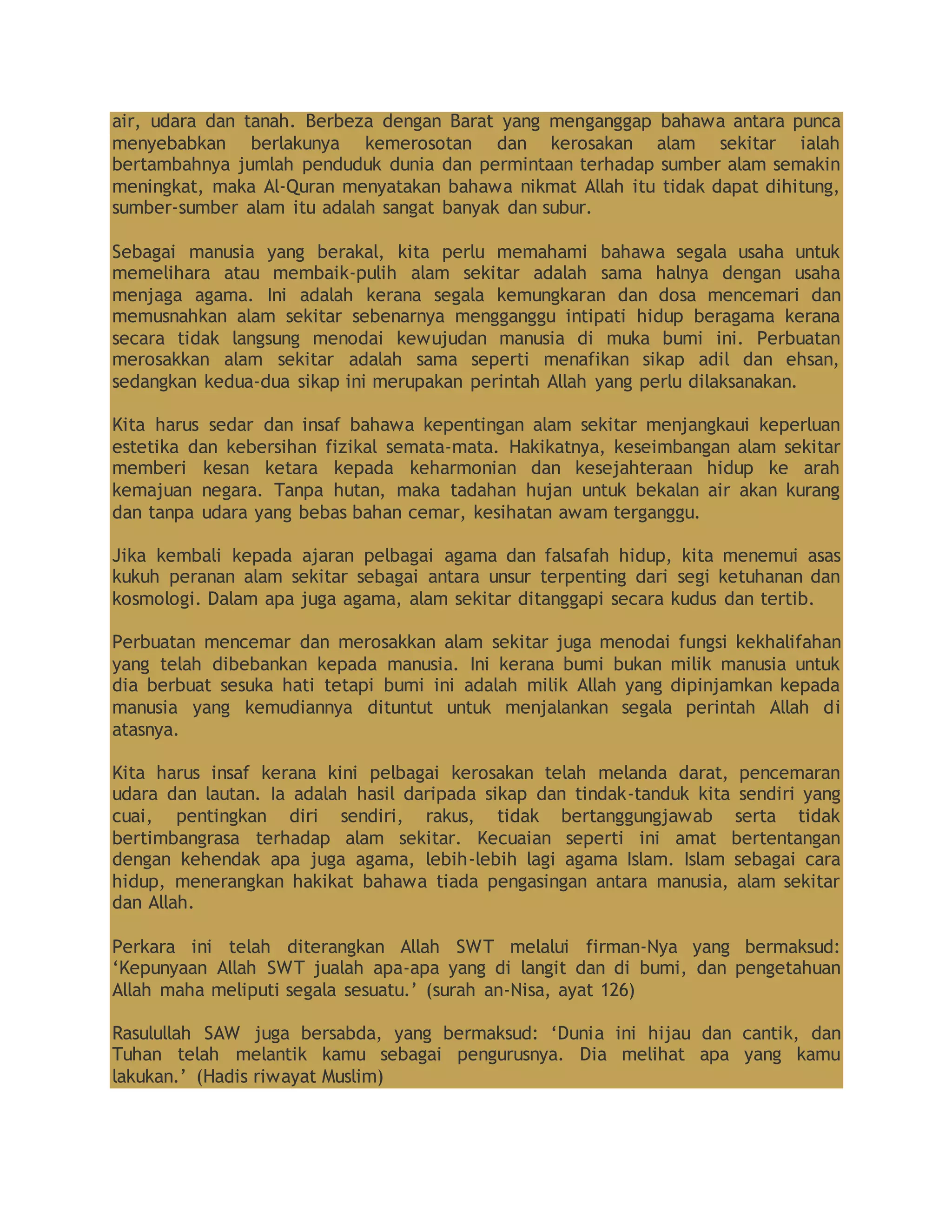 Alam sekitar pidato | DOCX