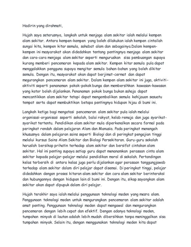 Alam sekitar pidato | DOCX