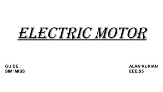 Electric motor seminar. Presentation on class | PPT