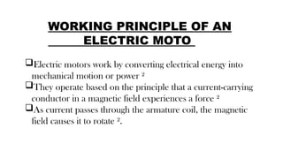 Electric motor seminar. Presentation on class | PPTX