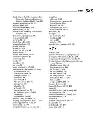 Diabetes For Dummies, 3rd Edition by Alan L. Rubin, MD Index | PDF