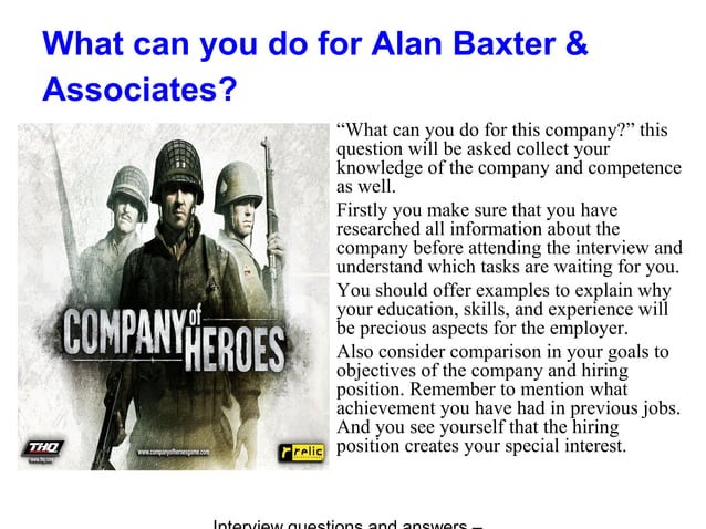 Alan baxter & associates interview questions and answers | PPT