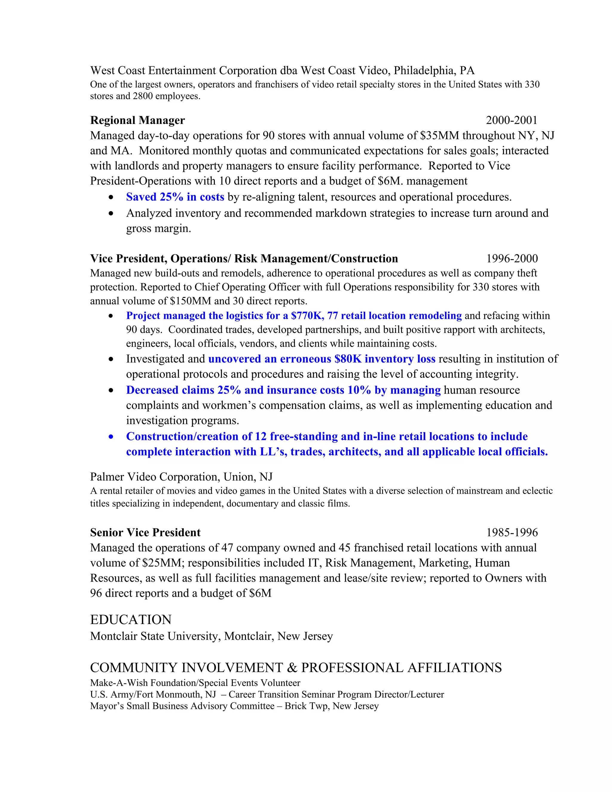 Alan Ferraro Resume October2009 | DOC