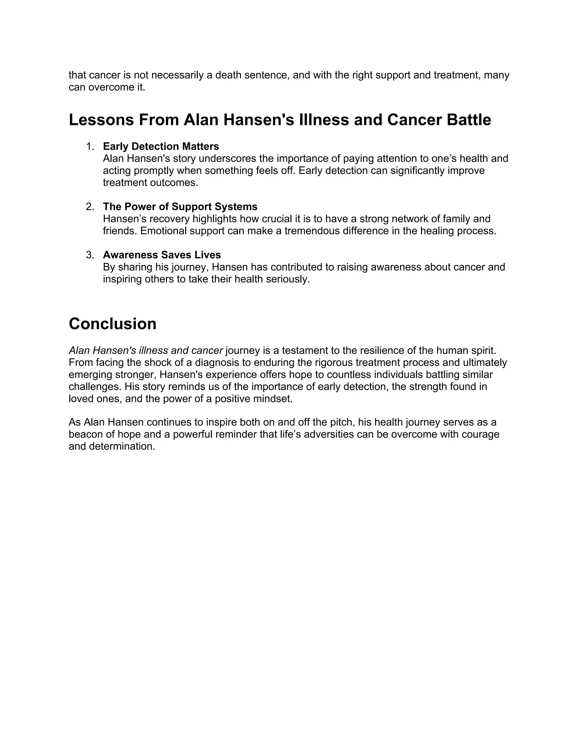 Alan Hansen's Health Journey: Insights on His Illness and Cancer Battle ...