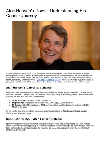 Alan Hansen's Illness_ Understanding His Cancer Journey.docx | Cancer ...